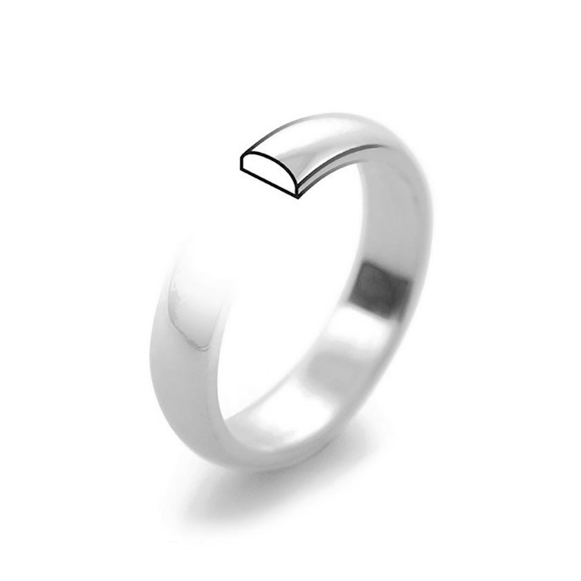 Mens 10mm Palladium 500 D Shape Medium Weight Wedding Ring – Two Become ...
